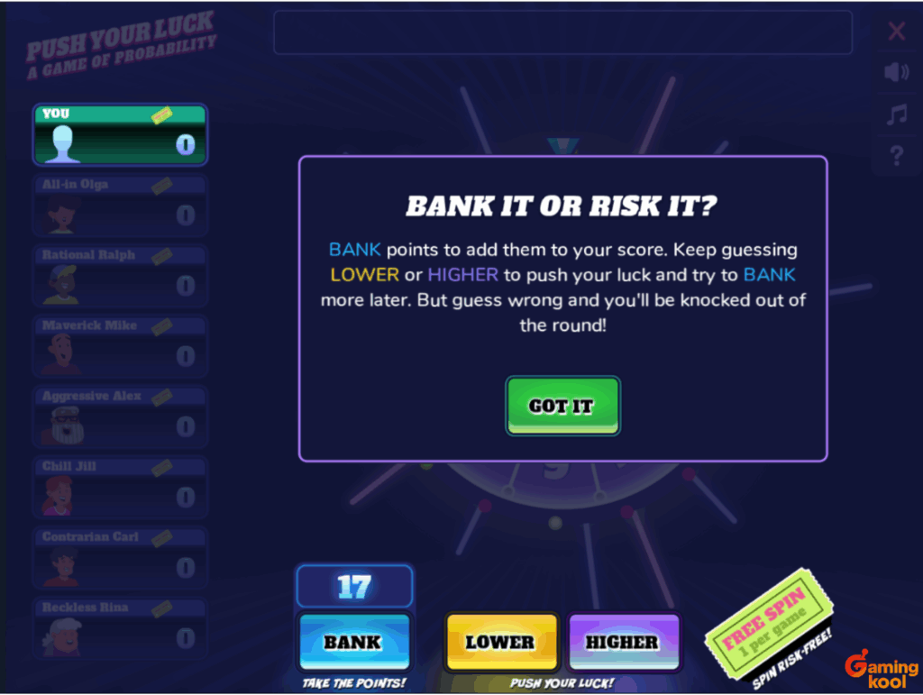 Push Your Luck - PLAY IT FREE NOW