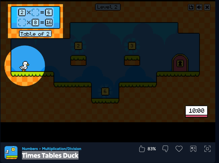 Times Tables Duck - PLay Free Game Online Now