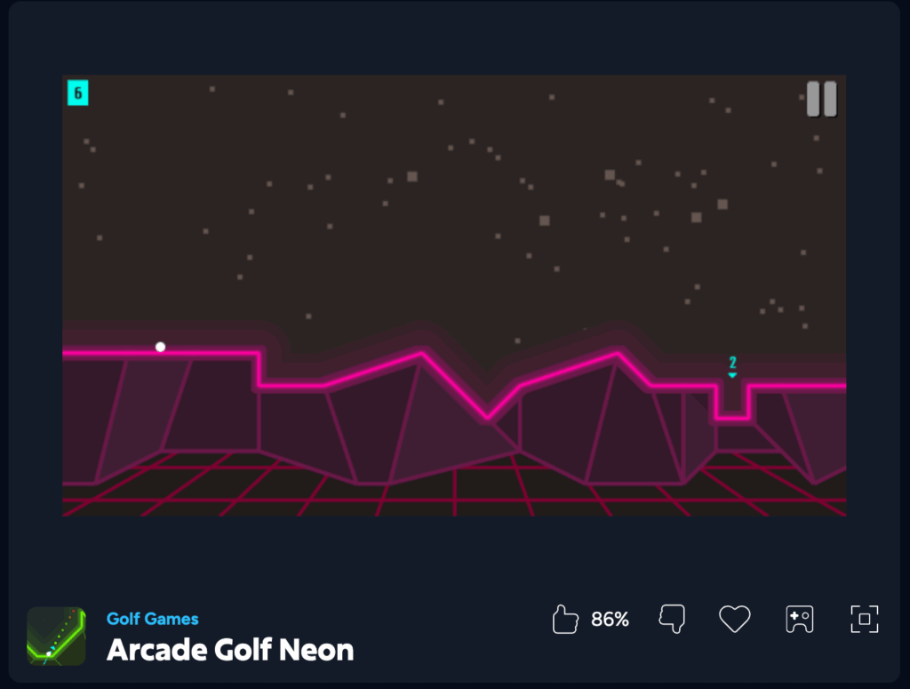 Arcade Golf Neon - PLay Free Game Online Now