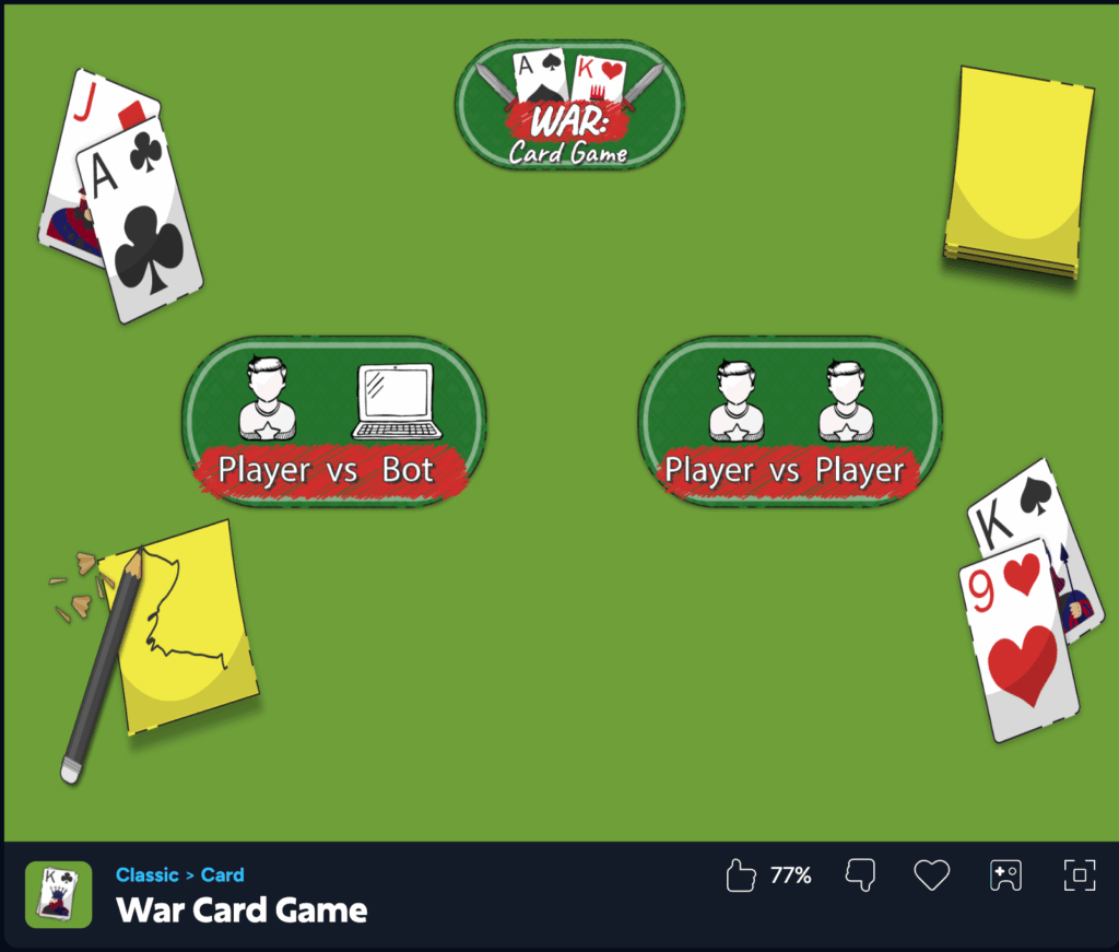 War Card Game - PLay Free Game Online Now