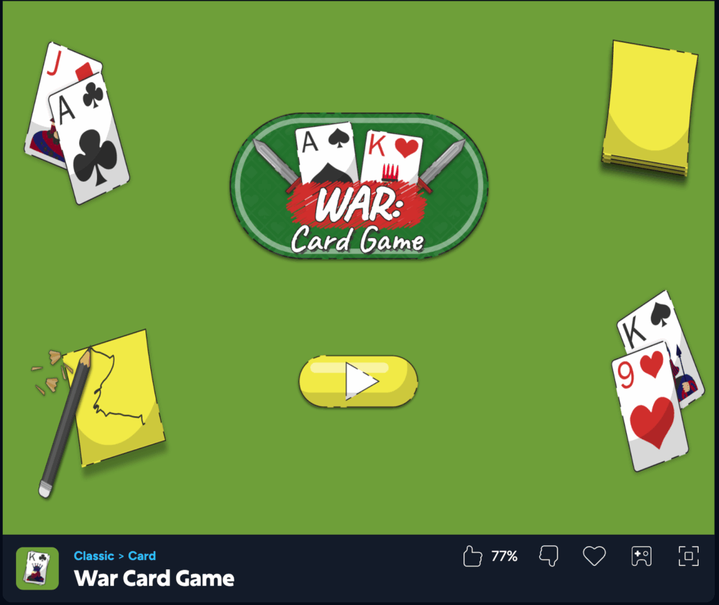 War Card Game - PLay Free Game Online Now