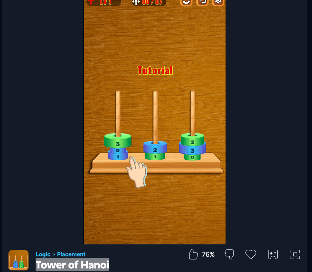 Tower of Hanoi - PLay Free Game Online Now